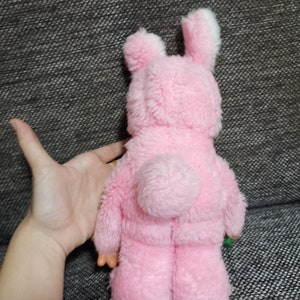 Vintage Easter Stuffed Animal Rubber Face Pink Big Eye Bunny Rabbit ...