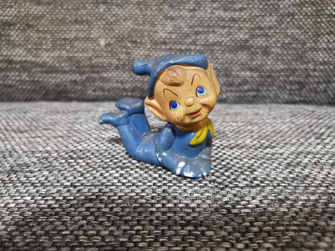 Vintage Cute Kawaii Ceramic Big Eye Blue Baby Fairy Elf Pixie Santa ...