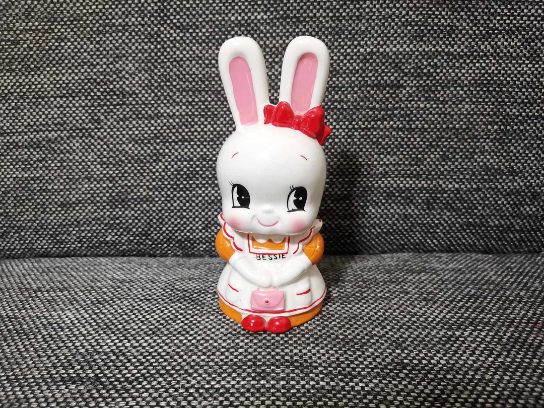 Vintage Cute Ceramic Rare Rune Naito Bessie Bunny Rabbit Pottery Piggy ...