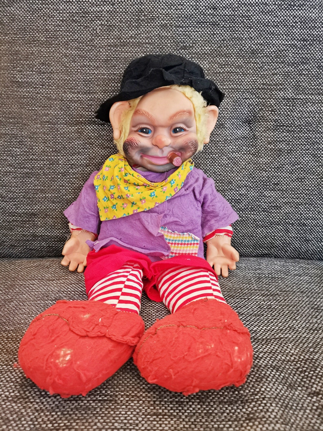 Vintage Rushton Rubber Face Hobo Bum Cigar Rushton Plush Doll 22 - Etsy