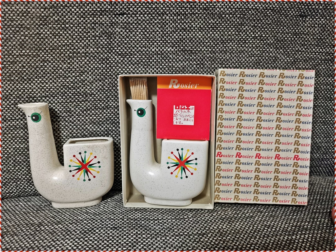 Vintage Japanese Ceramic Kitsch Big Eye White the Snail Rosier Vase ...