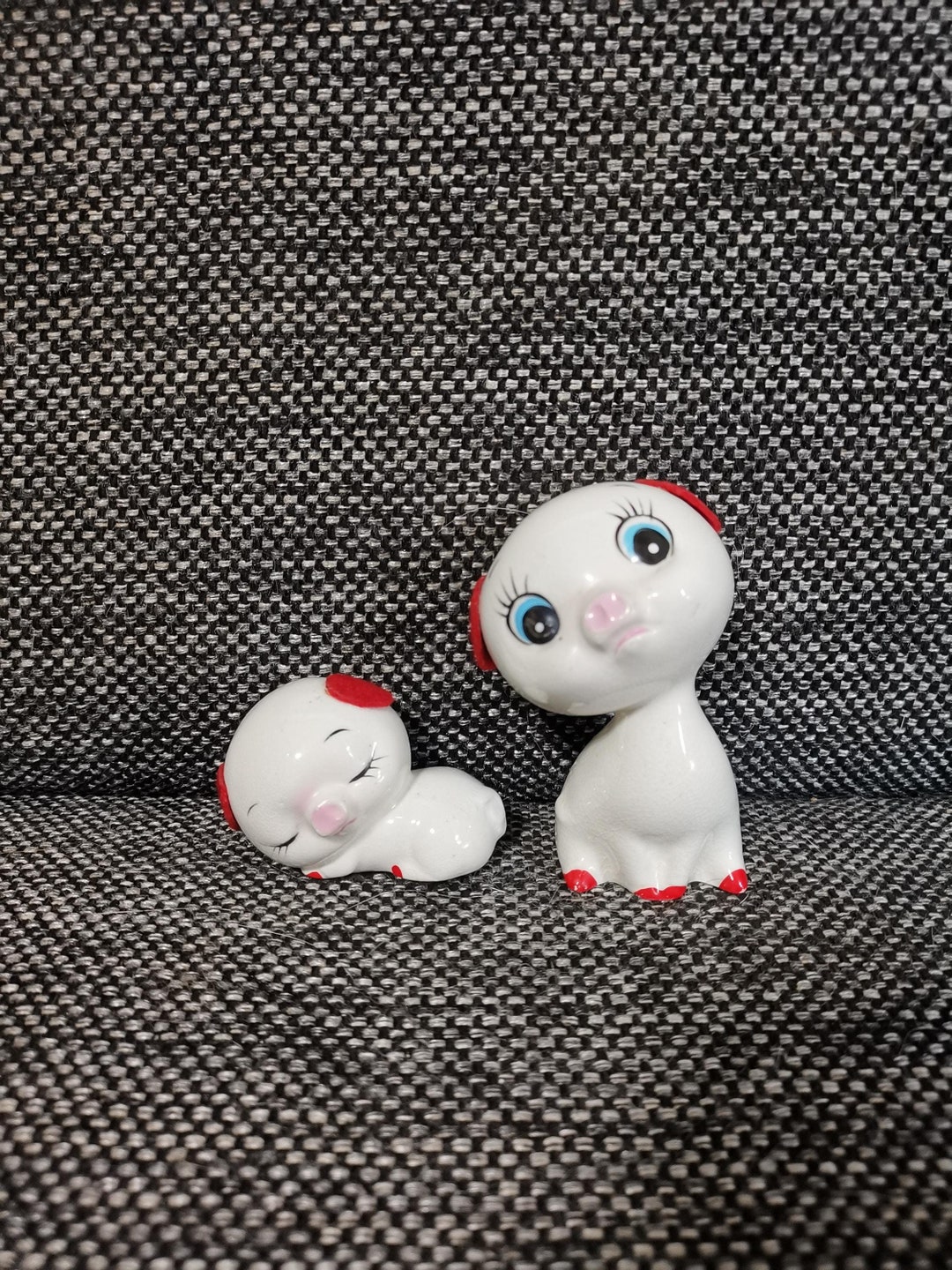 Vintage Ceramic Kitsch Big Eye Piggy Love Japan - Etsy