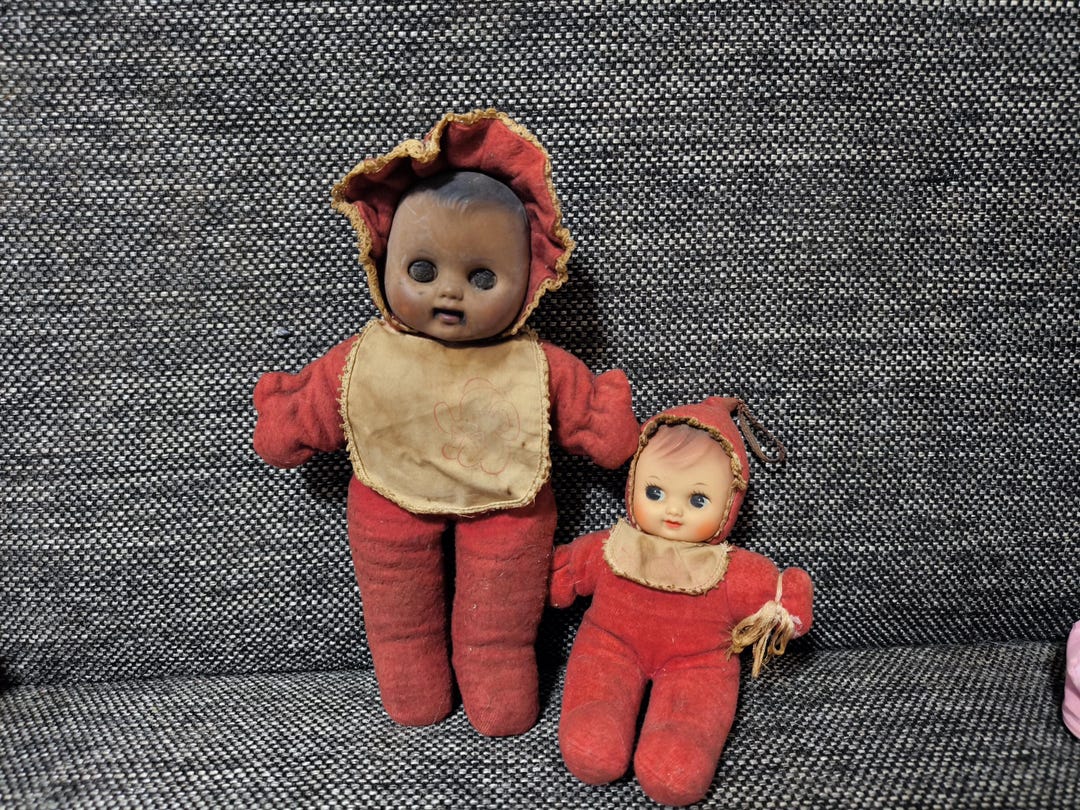 Vintage Stuffed Rubber Face Red Baby Chinese Folk Doll Lot - Etsy