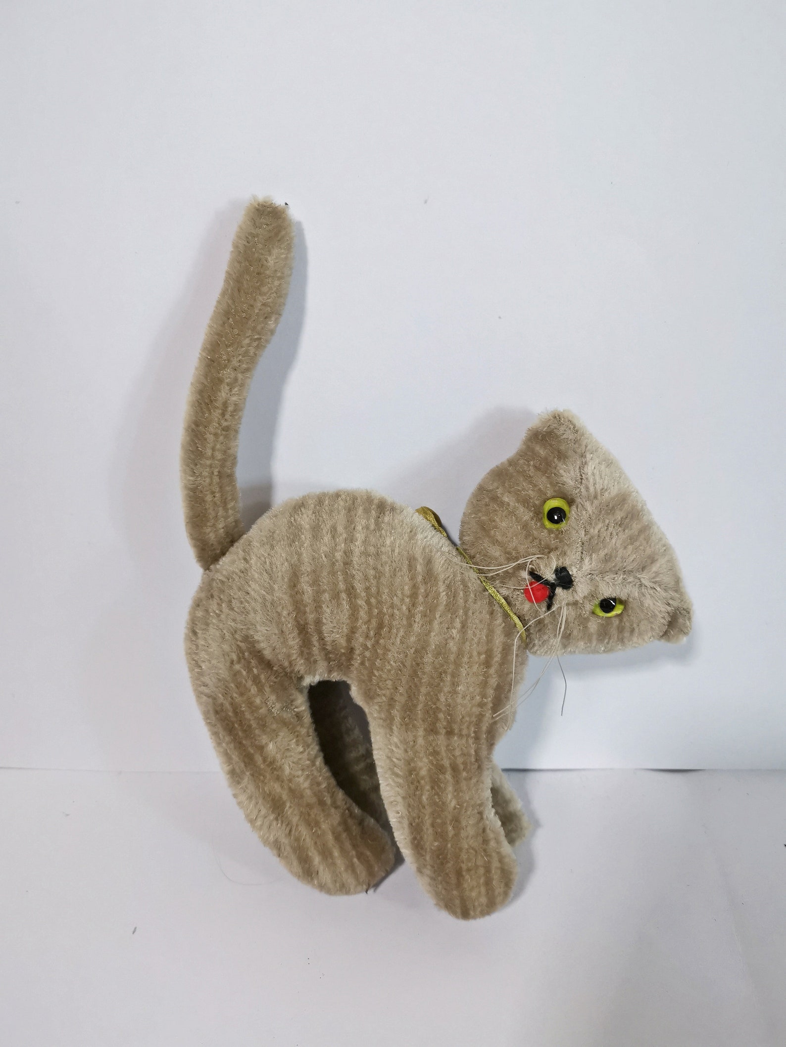 Vintage Stuffed Animal Cat Green Eye Steiff Gray Kitty Cat - Etsy