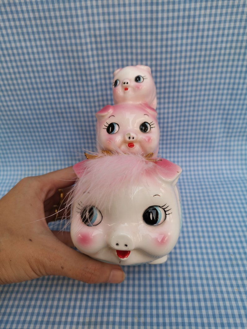 Vintage Japanese Animal Pig Kawaii Ceramic Kitsch Family Piggy - Etsy