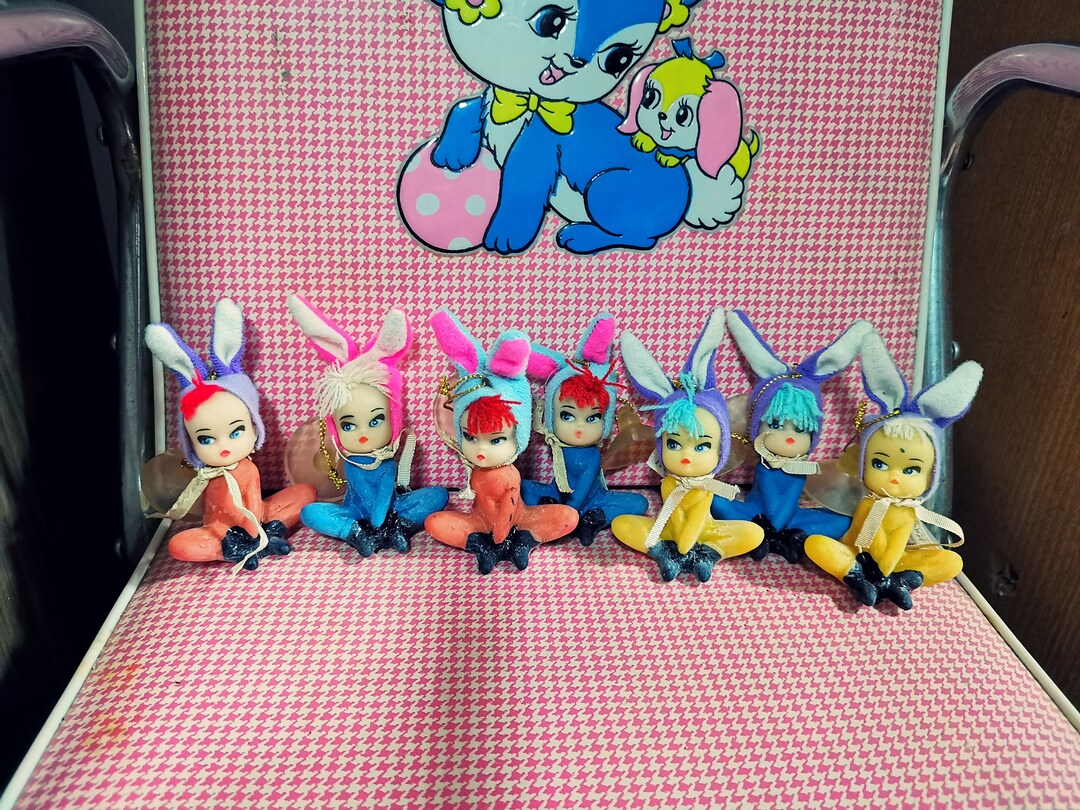 Vintage Easter Rabbit Cute Japanese Toys Rubber Kawaii Little Bunny ...