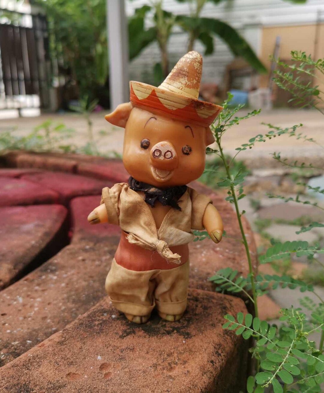 Vintage Showa Retro Boo Hoo Woo Little Rubber Big Eye Pig Piggy Japan ...