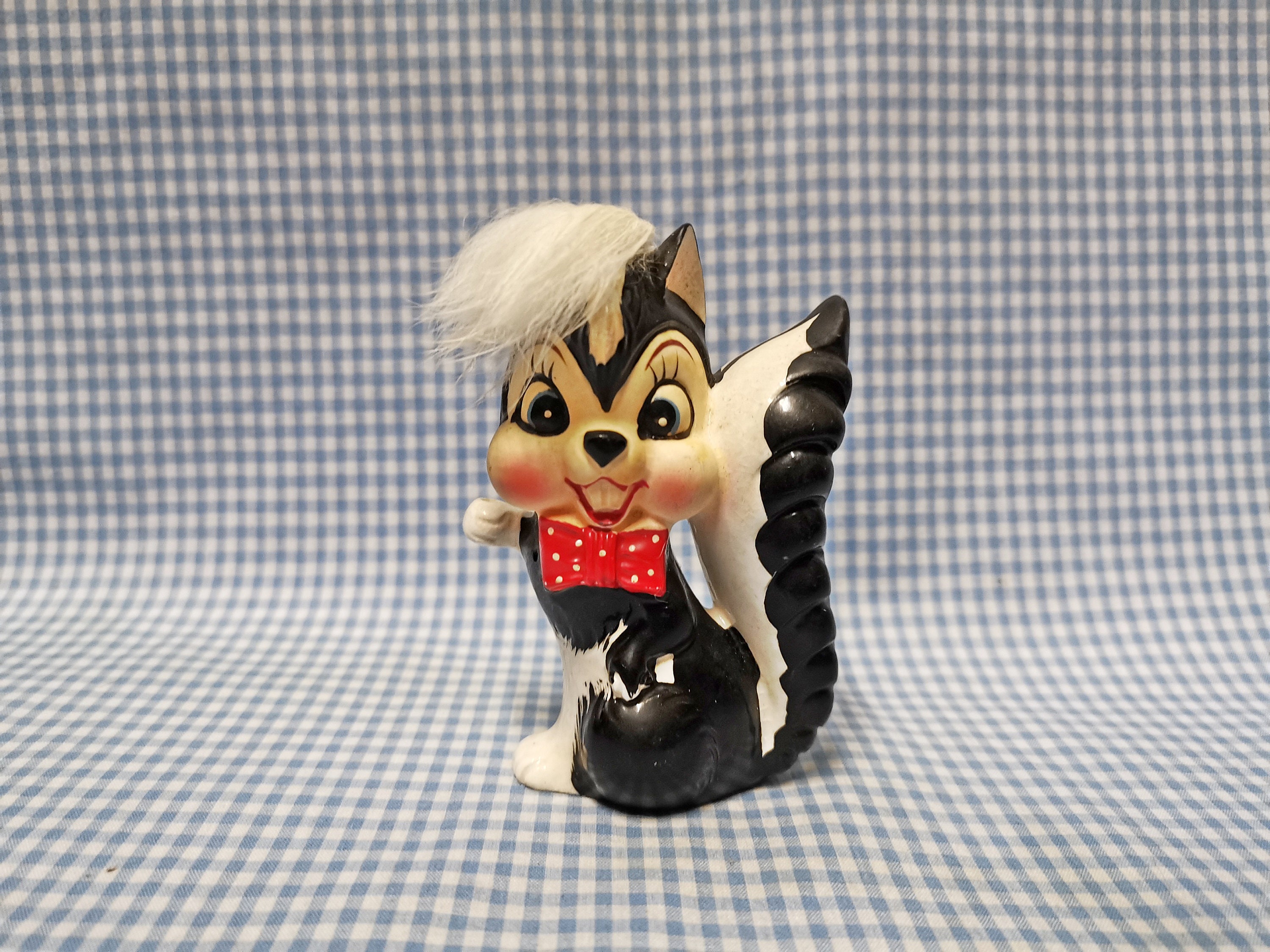 Vintage Japanese Animal Ceramic Kitsch Kawaii Big Eye Skunk Figurines ...