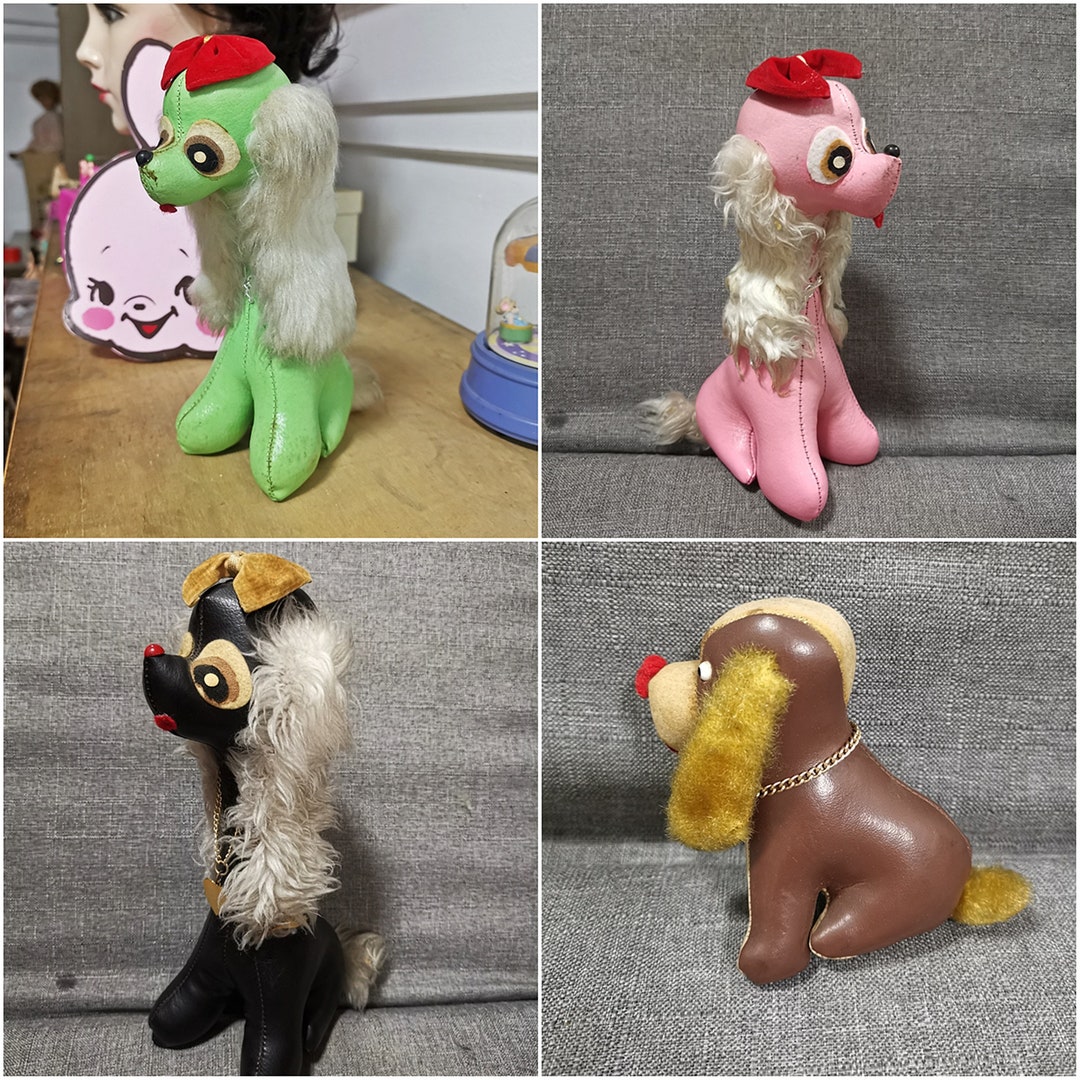 Vintage Japanese Animal Kawaii Showa Stuffed Pink Green Black Brown ...