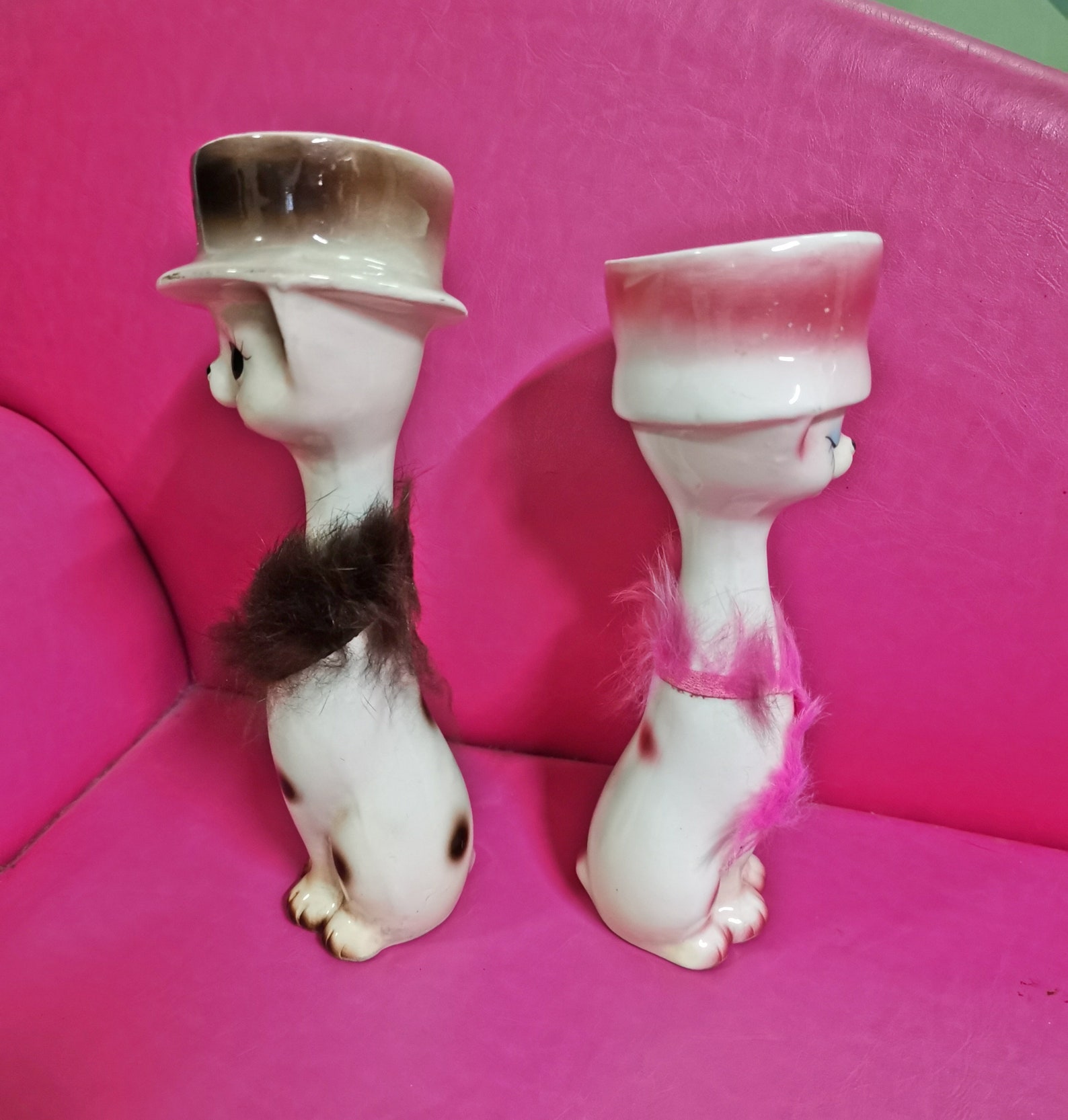 Vintage Japanese Animal Cat Ceramic Kitsch Big Eye Long Neck - Etsy