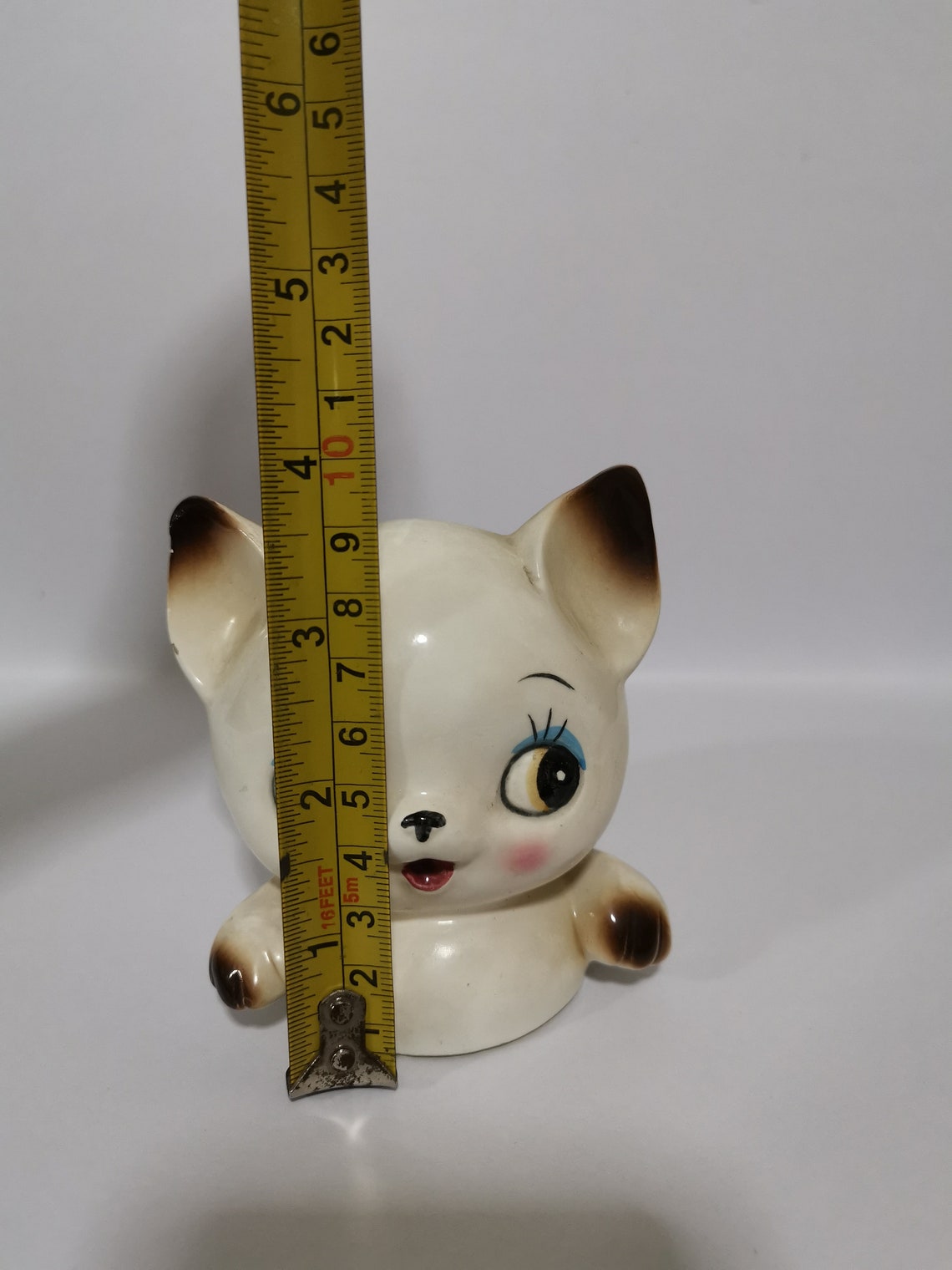 Vintage Japanese Ceramic Kitsch Big Eye White Kitty Cat Japan - Etsy