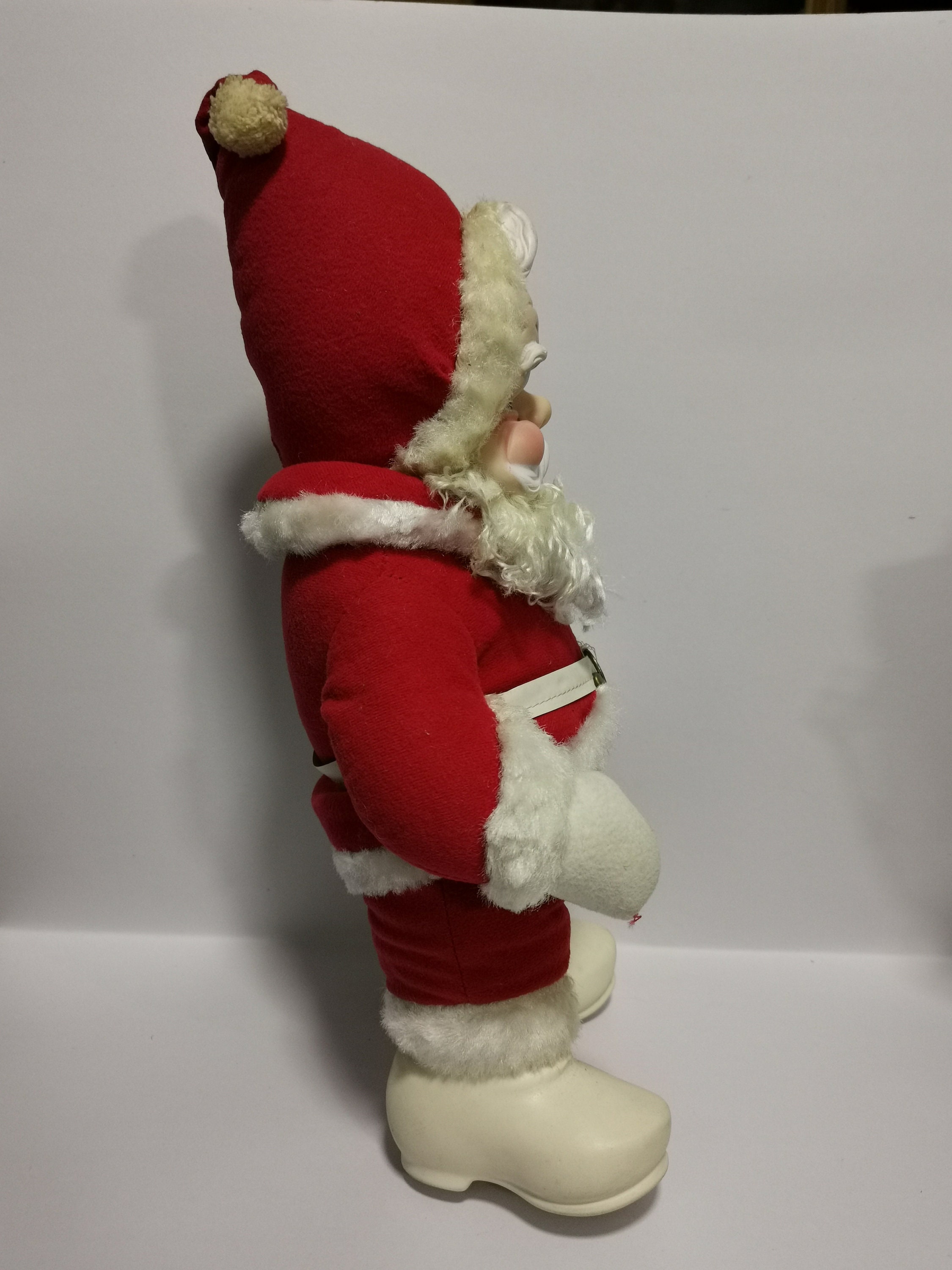 Vintage Stuffed Rubber Face Santa Claus Pixie by Rushton Plush - Etsy