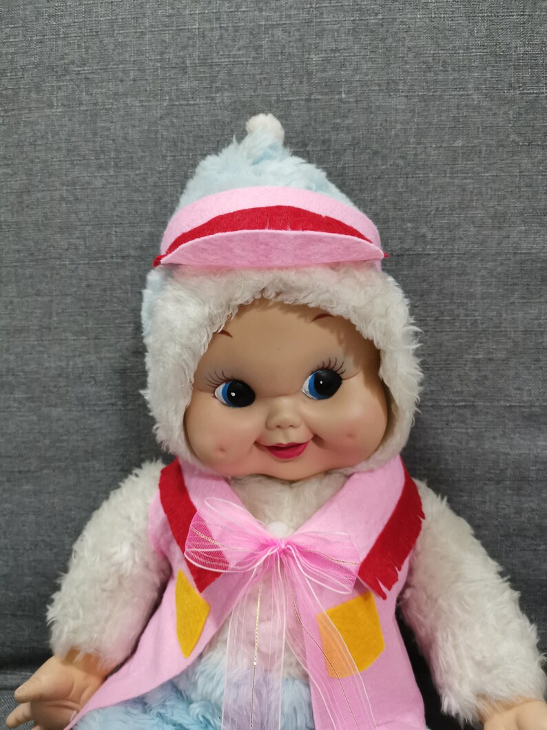 Vintage Stuffed Rushton Rubber Face Big Eye Baby Plush Doll - Etsy