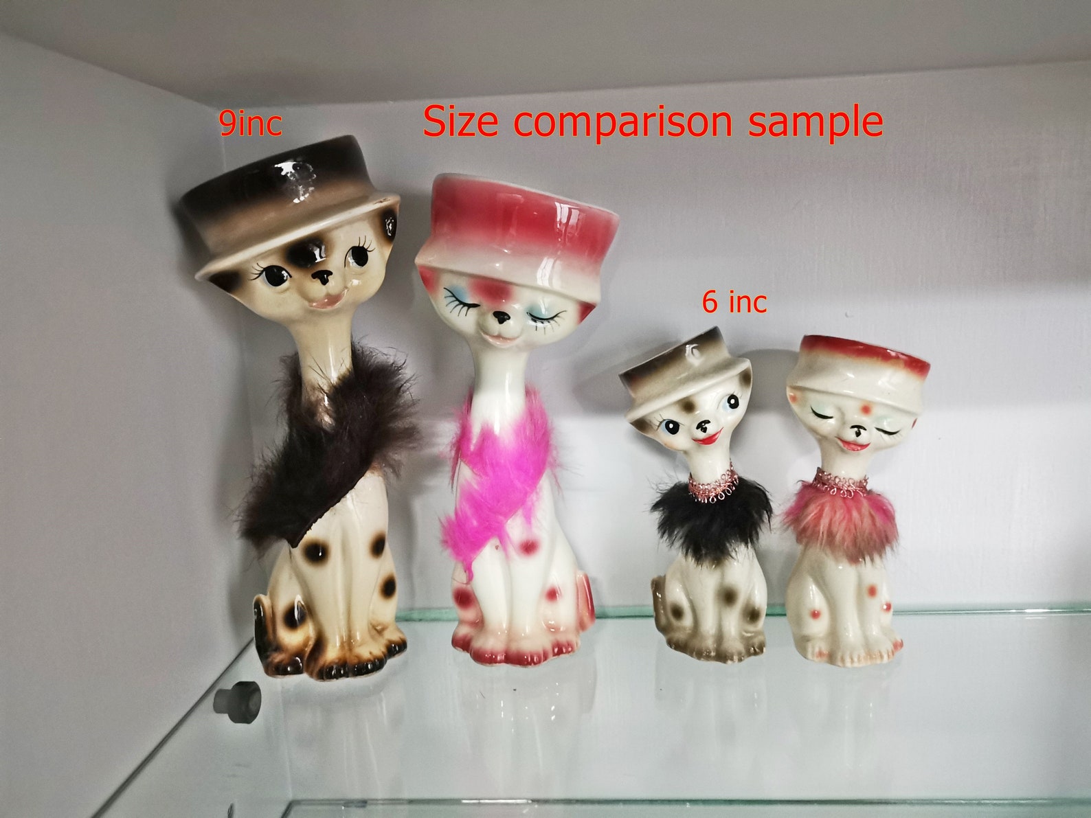 Vintage Japanese Animal Cat Ceramic Kitsch Big Eye Long Neck - Etsy