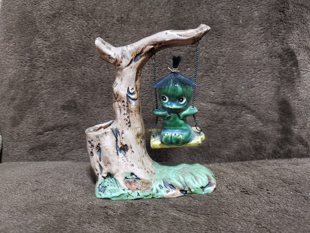 Vintage Cute Ceramic Japanese Big Eye Kappa Green Figurines Doll - Etsy