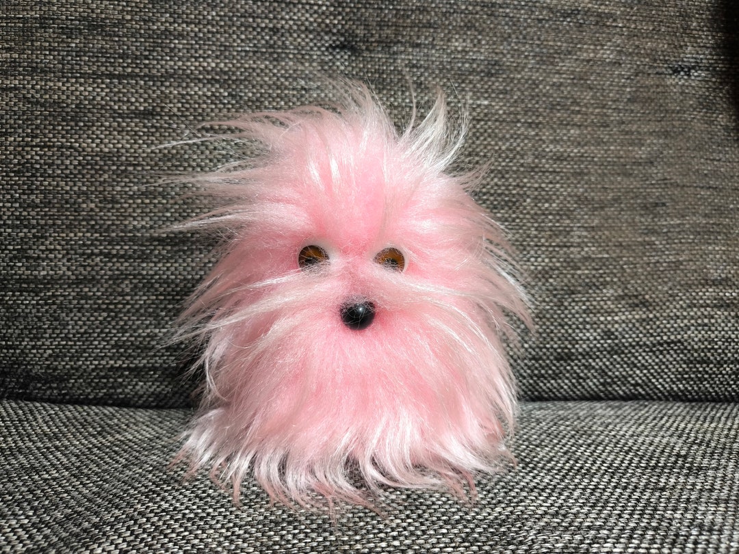 Vintage Kawaii Showa Big Eye Fluffy Scottish Glook Gonk Pair Fur Pink ...