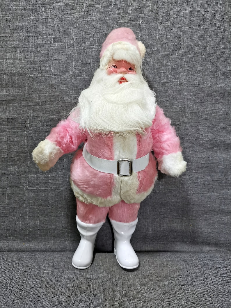 Vintage Cute Pink Santa Pixie Toys Stuffed Harold Gayle Santa Claus ...