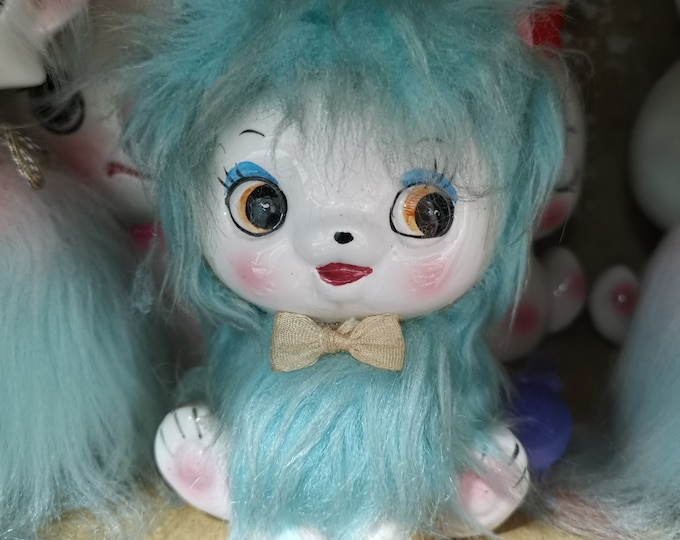 Vtg Japan Kogei Bito Ceramic Mint Rare Puppy Couple Big Eye Kitsch ...