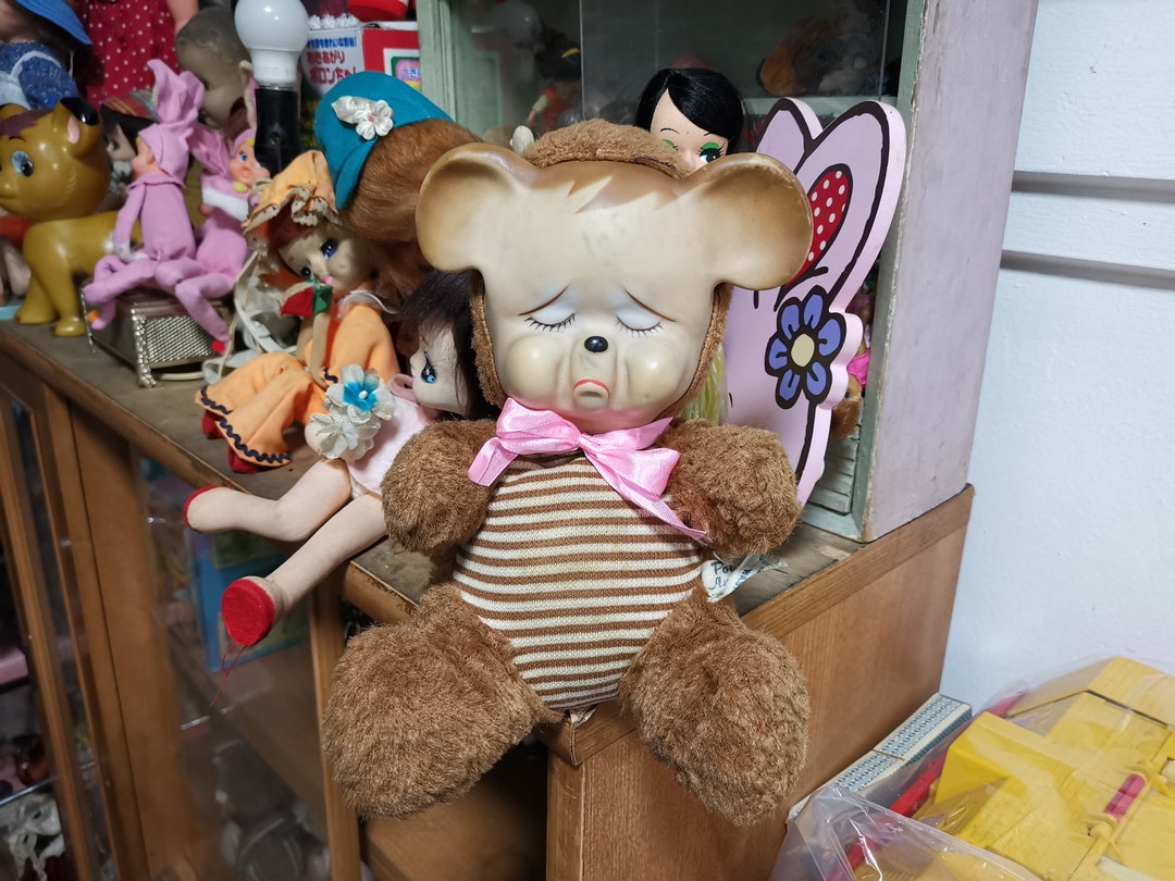 VINTAGE Stuffed Rubber Face Bear KNICKERBOCKER POUTING Bear Rubber Face ...