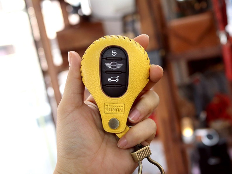 Mini Cooper Key Chain Leather Car Key Fob Cover Goat - Etsy