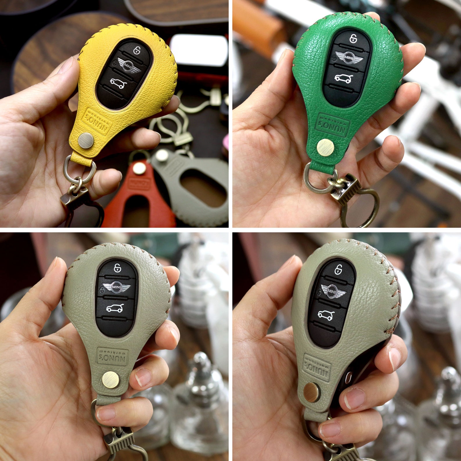 Mini Cooper key chain Leather Car Key Fob cover Goat | Etsy