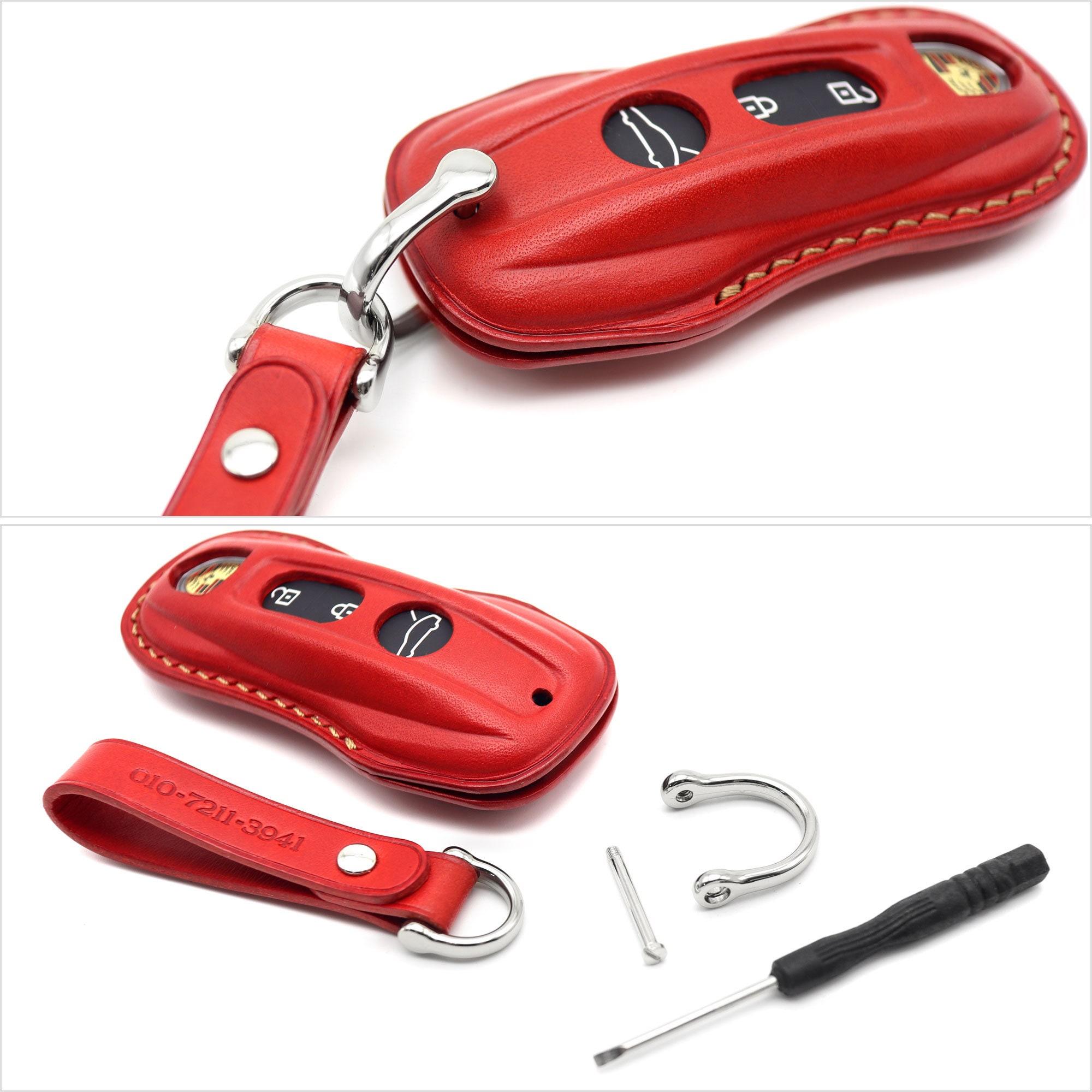 PORSCHE Key Chain Leather Car Key Fob Cover Remote Key Case - Etsy UK