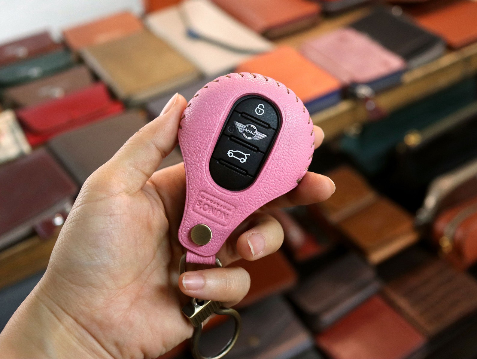 Mini Cooper key chain Leather Car Key Fob cover Goat | Etsy