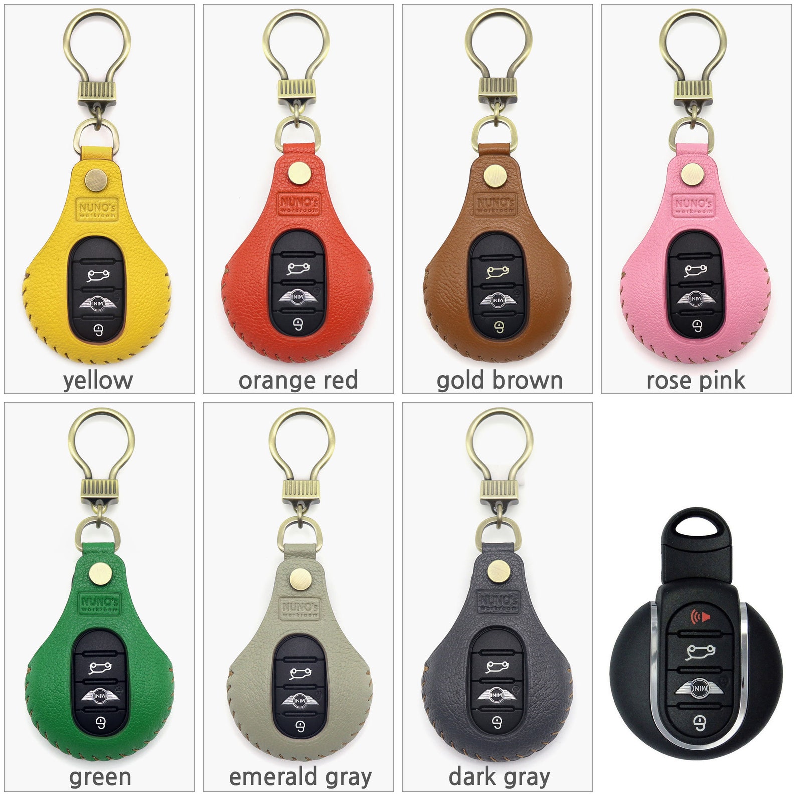 Mini Cooper key chain Leather Car Key Fob cover Goat | Etsy