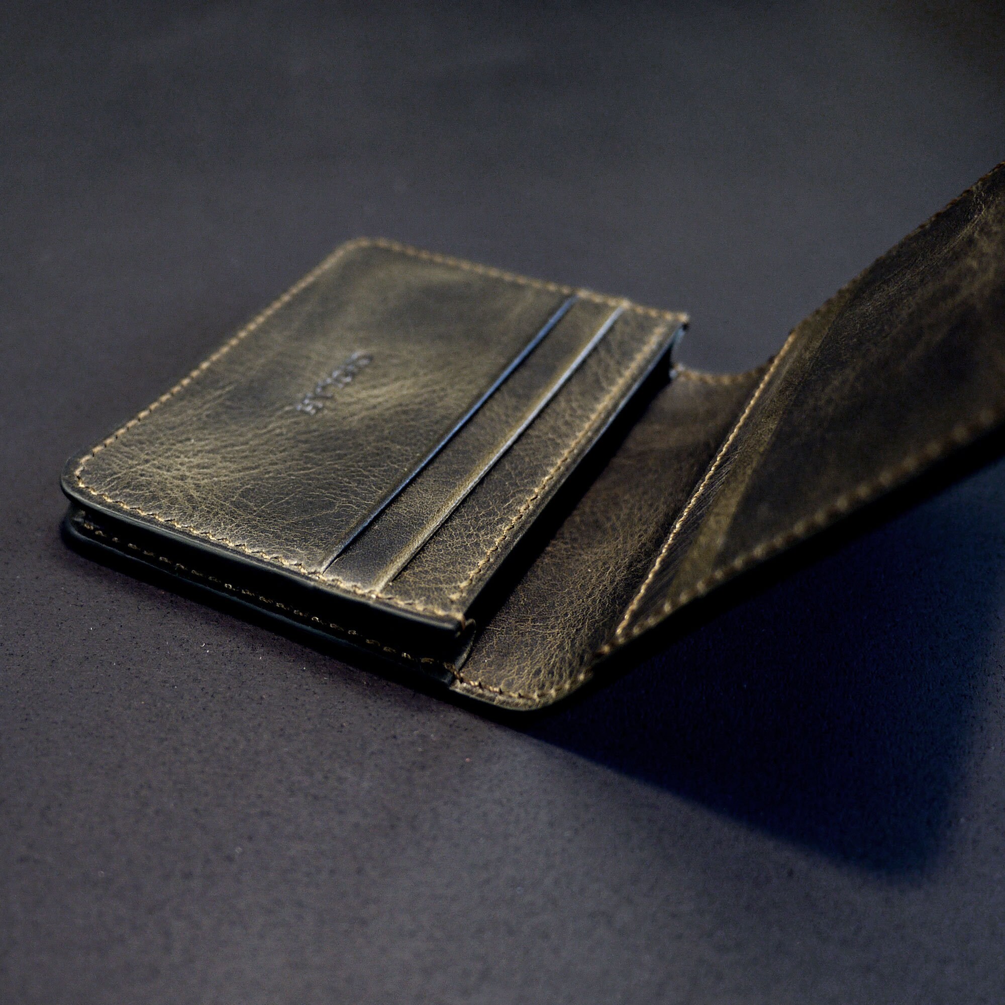 Hand Stitched Leather Card Wallet: Slim Minimalist Design - Etsy