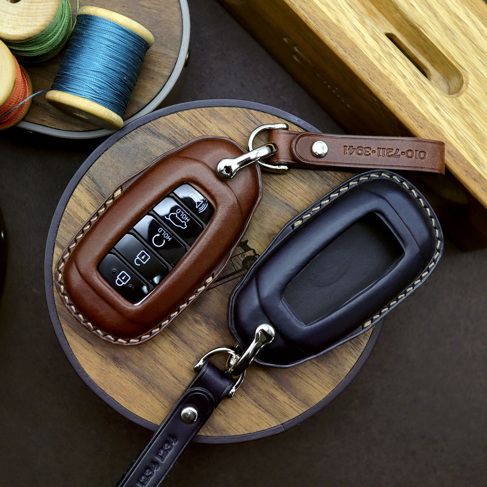 Hyundai key chain Leather Car Key Fob cover Car Key Case | Etsy