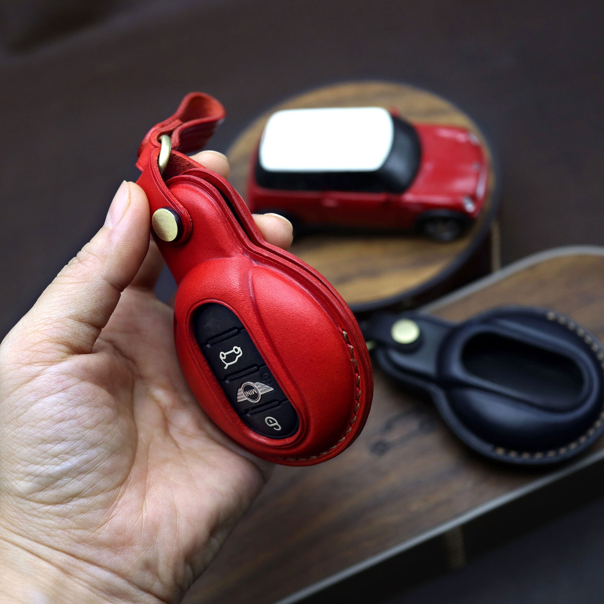 Mini Cooper key chain Leather Car Key Fob cover Remote Key | Etsy