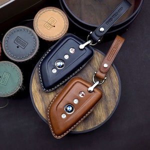 BMW Key Chain Leather Car Key Fob Cover Remote Key Case Car - Etsy
