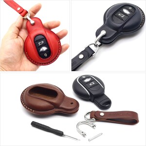 Mini Cooper Key Chain, Leather Car Key Fob Cover, Remote Key Case, Car ...
