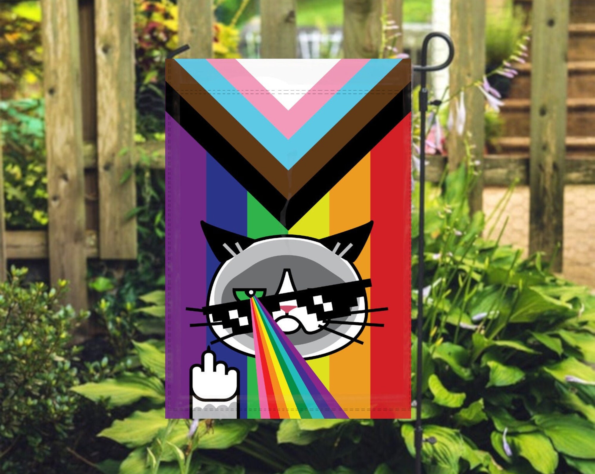Crazy Cat-Progress Pride Flag - Unique LGBTQIA Flag