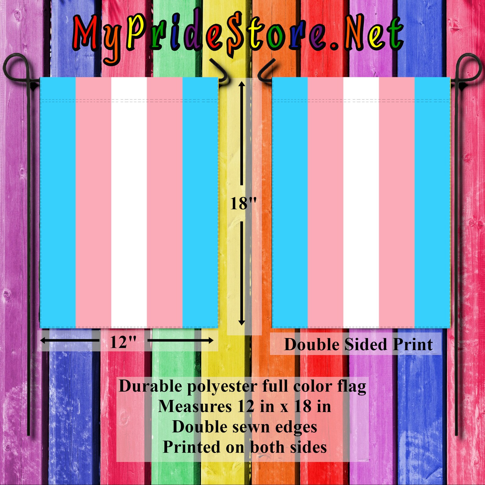 Trans Garden Flag Transgender Pride LGBTQIA Flag | Etsy