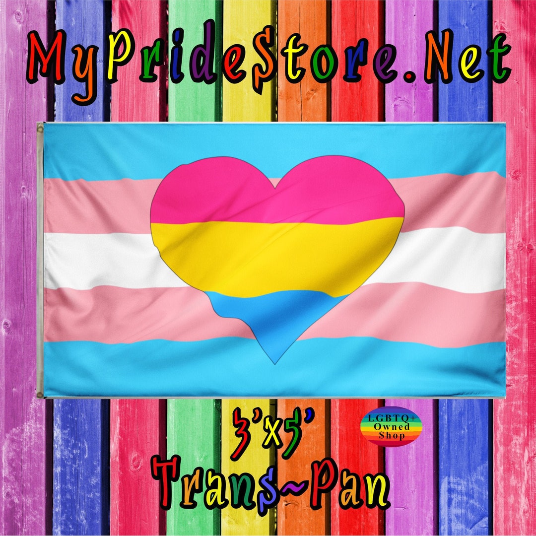 Trans Pan Pride Flag, Unique LGBTQ Flag - Etsy
