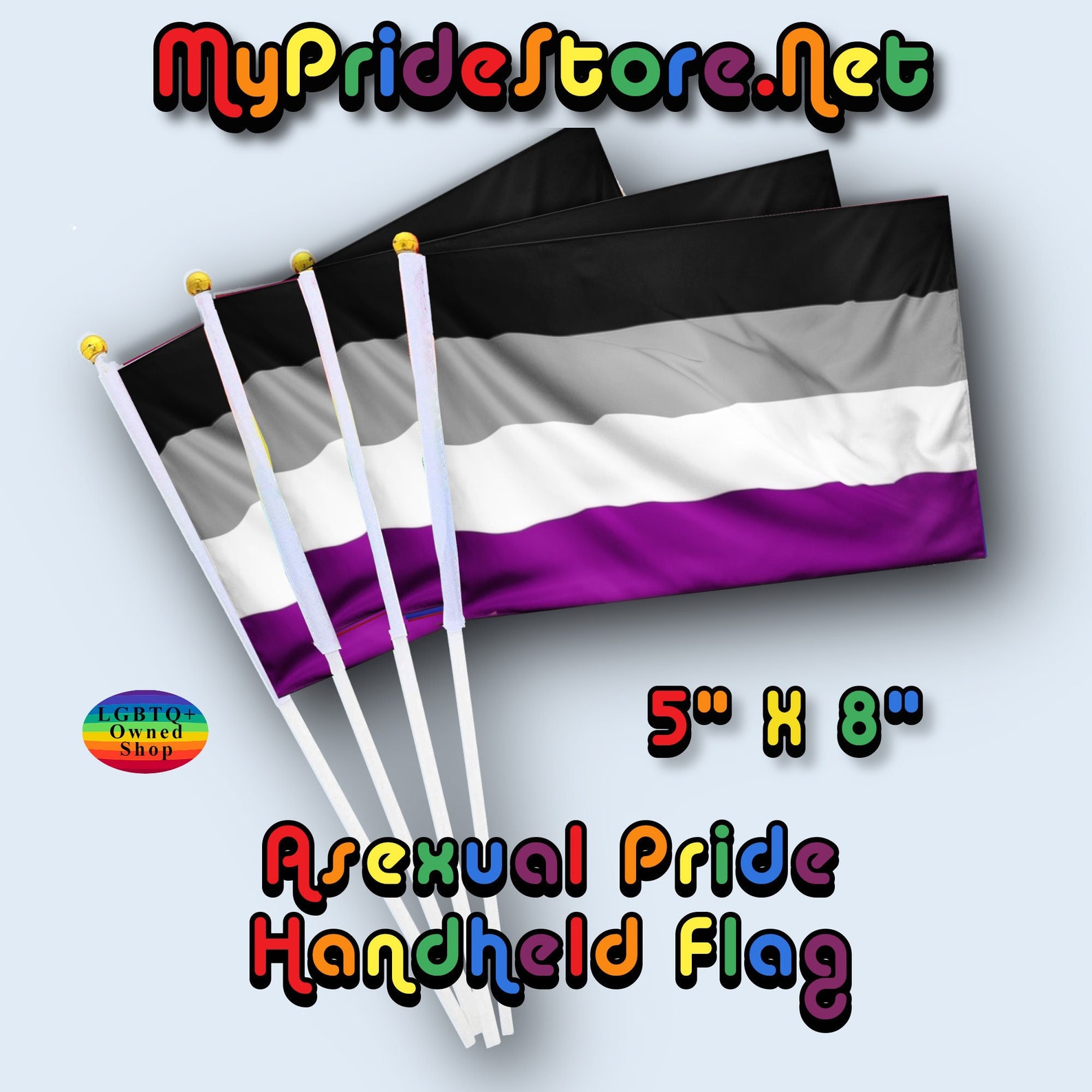 Asexual Pride Flag Ace Hand Held Flag Small Pride Flag - Etsy
