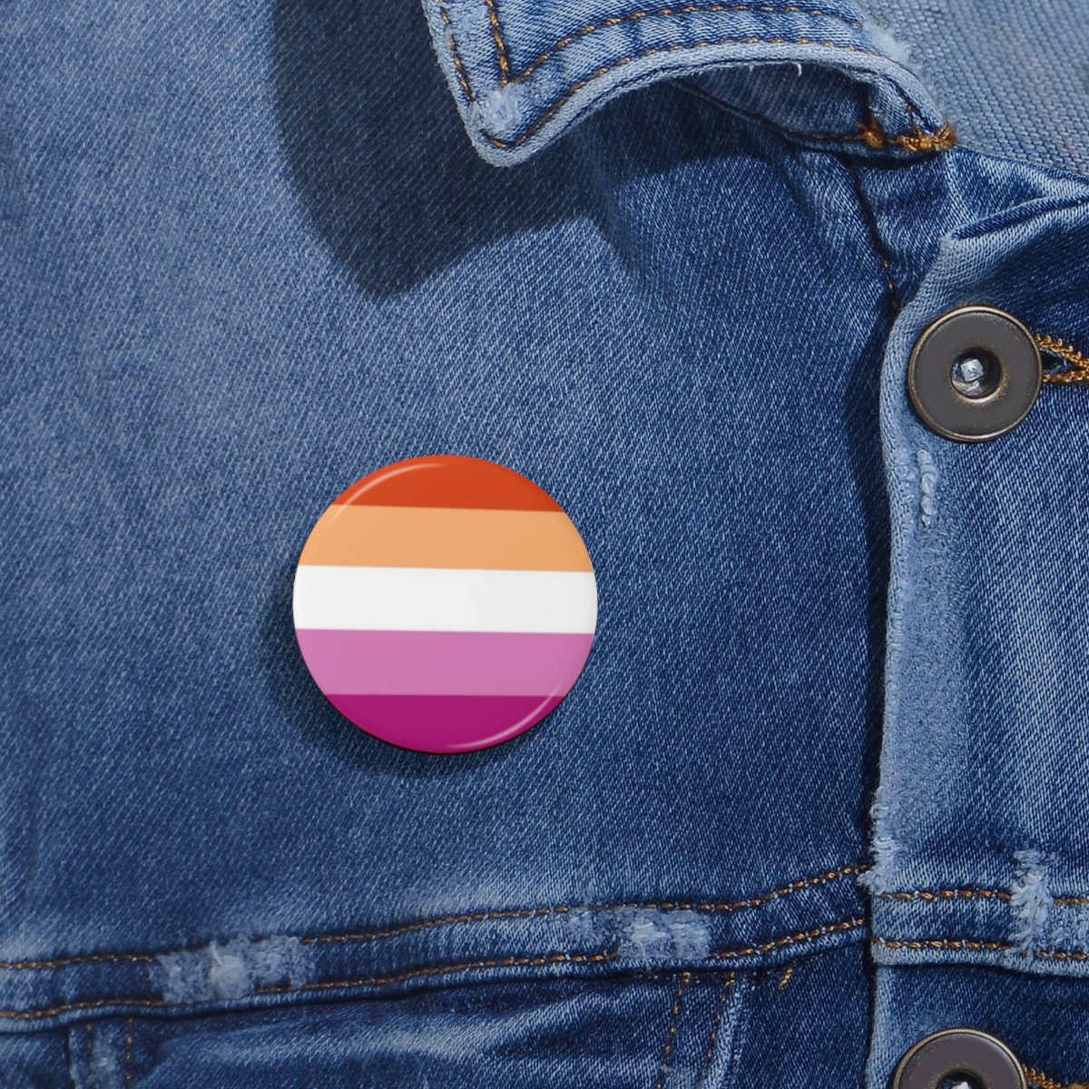Lesbian Pride Flag Pin Button Lgbtq Etsy