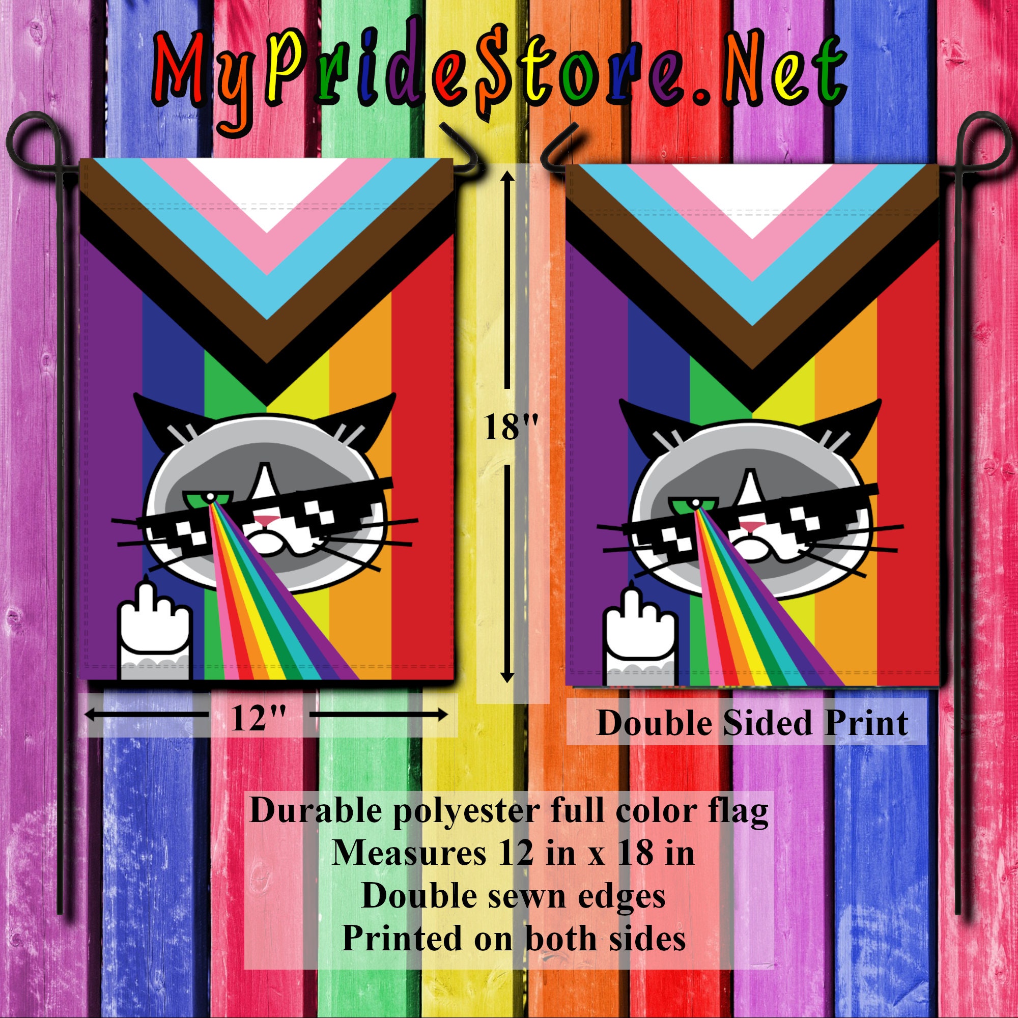 Crazy Cat-Progress Pride Flag - Unique LGBTQIA Flag