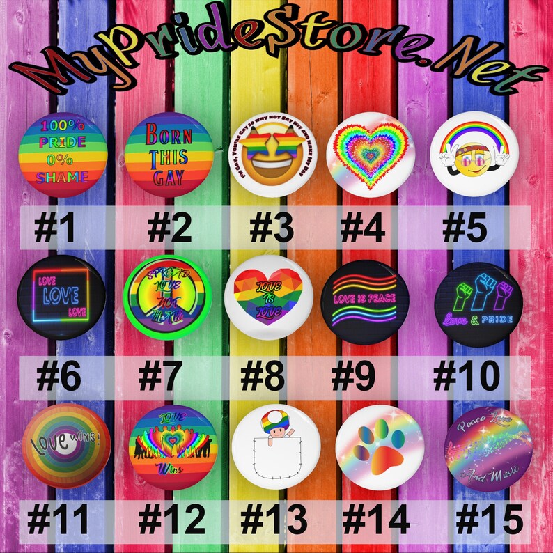 Pride Buttons Lgbtqia Buttons Rainbow Pride Pin Pack Etsy
