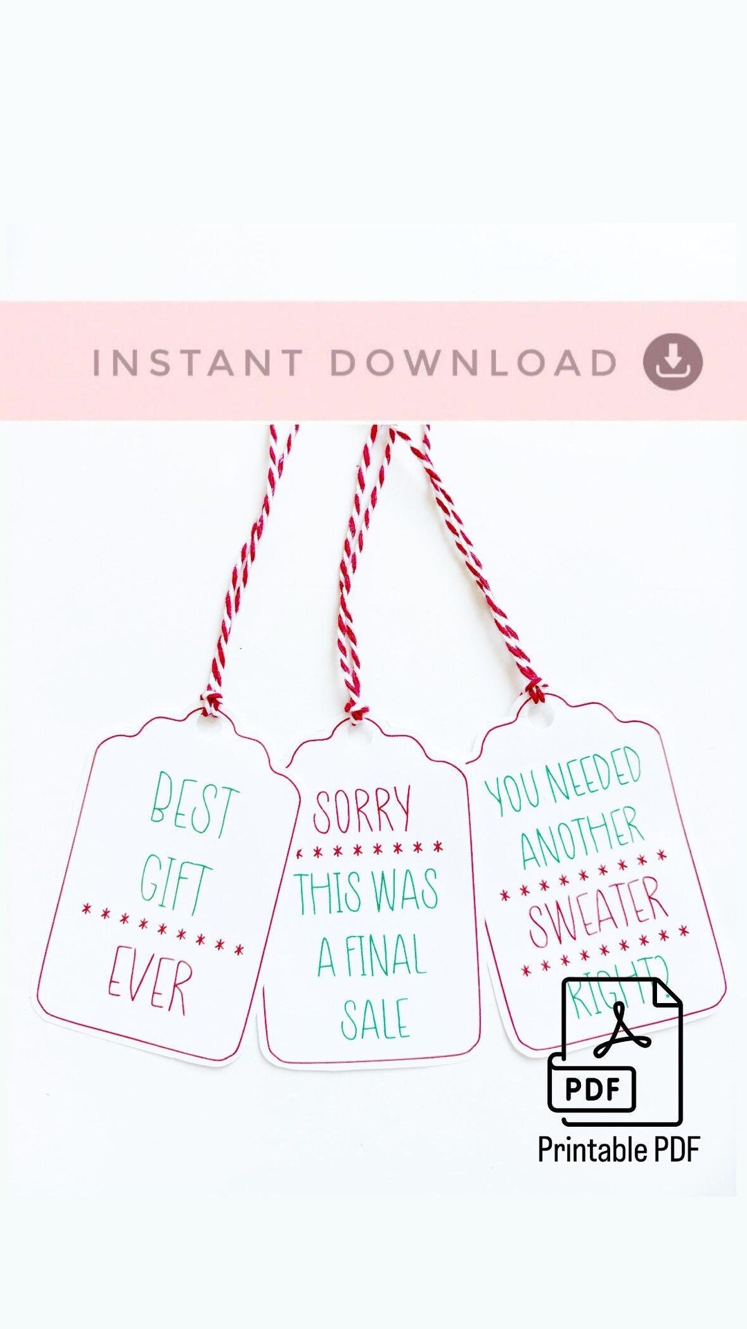 PRINTABLE PDF Gift Tags || Set of 9 || Holiday Tags || Gift Wrapping ...