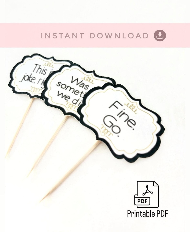 PRINTABLE PDF Cupcake Toppers || Set of 12 || Printable Farewell ...