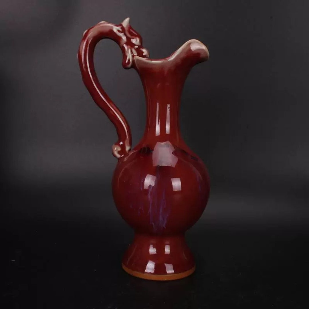 Chinese Antique Ceramic Pot Ming Dynasty Jun Ware Red Glaze Porcelain ...