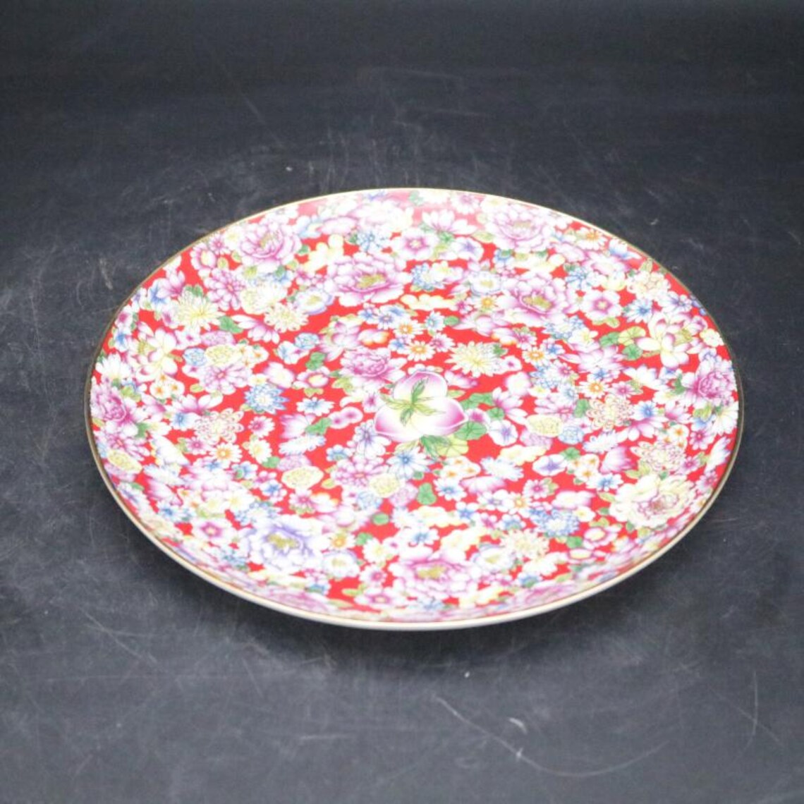 Chinese Old Ceramic Plate Qing Dynasty Qianlong Marked Red Ground ...