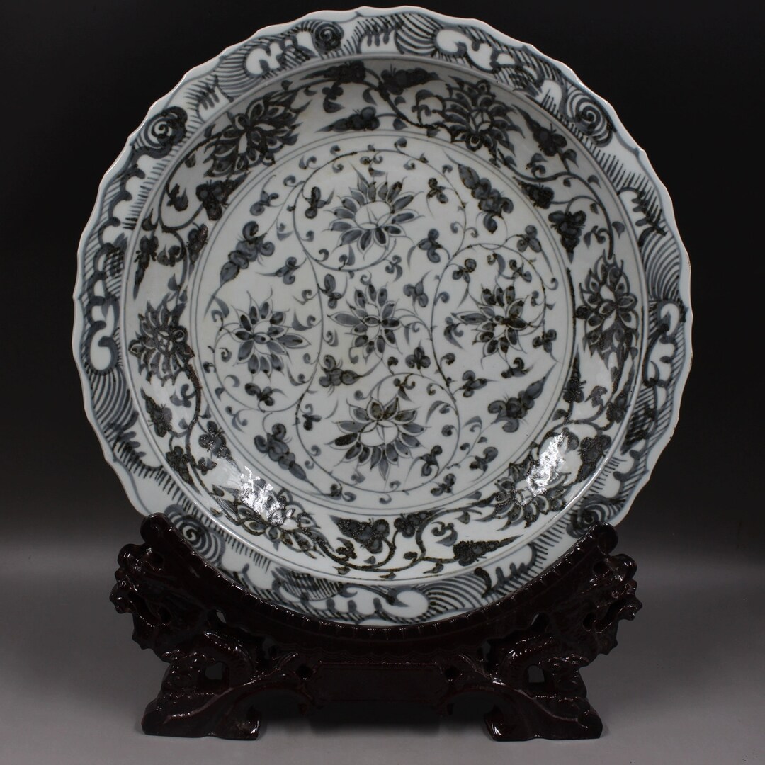 Chinese Old Ceramic Big Plate,china Blue and White Porcelain Plate,hand ...