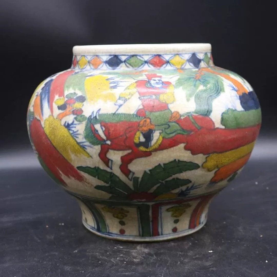 Chinese Antique Ceramic Pot China Famille Verte Porcelain Jar Hand ...