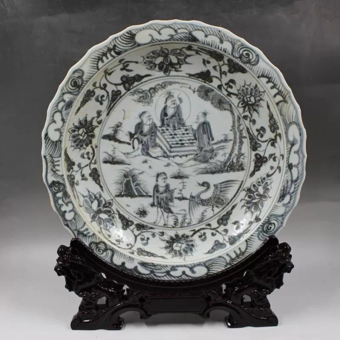 Chinese Old Ceramic Big Plate,china Blue and White Porcelain Plate,hand ...