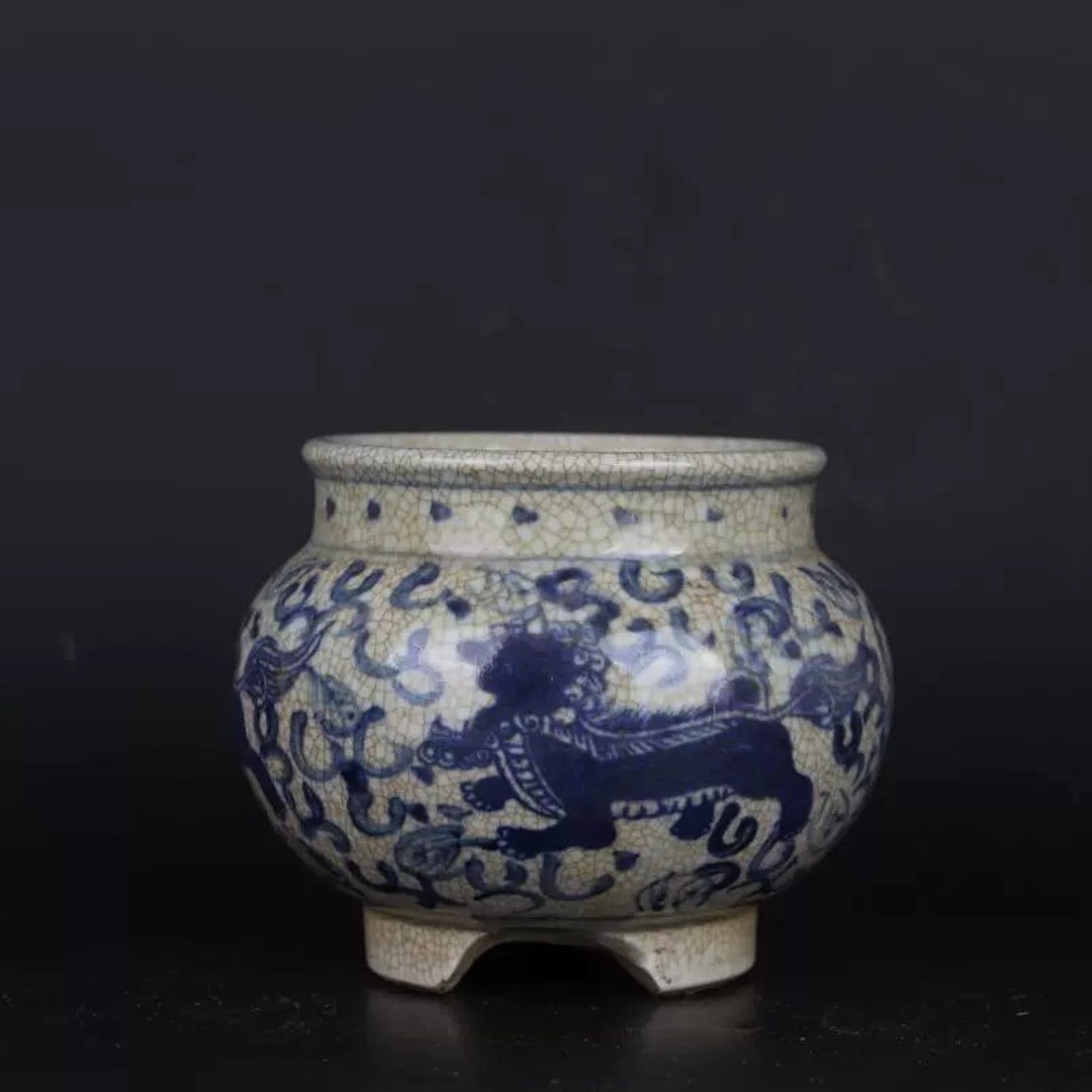 Chinese Old Ceramic Censer,china Blue and White Porcelain Censer,hand ...