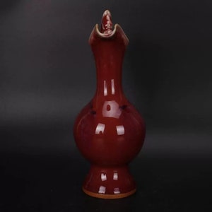 Chinese Antique Ceramic Pot Ming Dynasty Jun Ware Red Glaze Porcelain ...