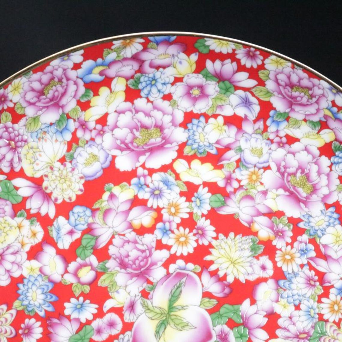 Chinese Old Ceramic Plate Qing Dynasty Qianlong Marked Red Ground ...